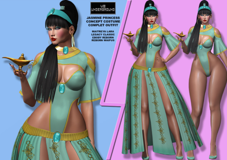 Second Life Marketplace - **DEMO**JASMINE PRINCESS CONCEPT COSTUME COMPLET OUTFIT**